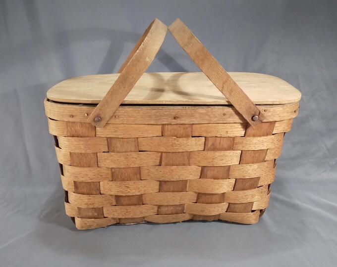 Vintage Putney Vermont Basketville Picnic Basket 17"x10", 2 Handles ...