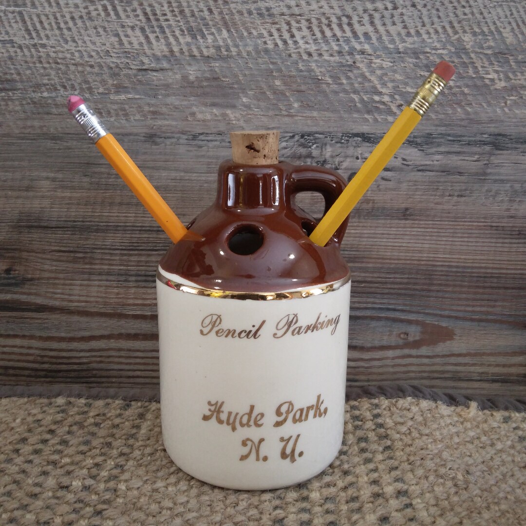 Pencil Parking Stoneware Jug Vintage Mini Old Fashioned Whiskey Jug New ...