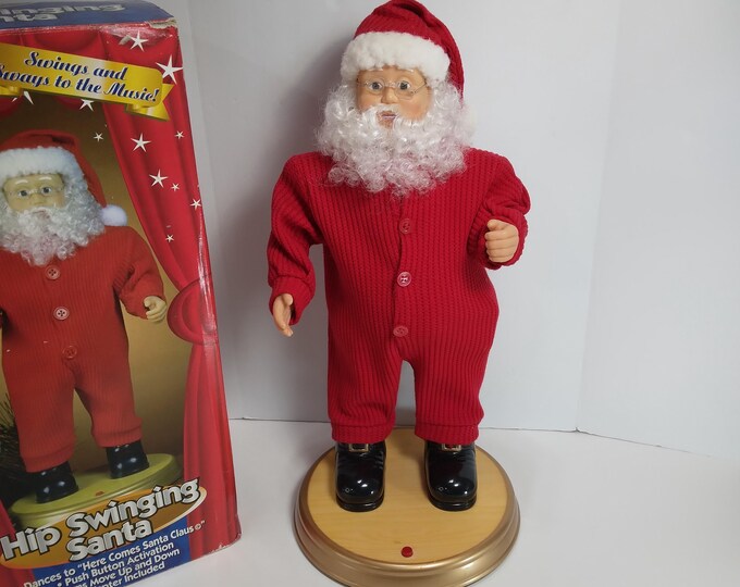 Gemmy Hip Swinging Santa in Red Bare Bottom Pjs, Dances & Sings Here ...