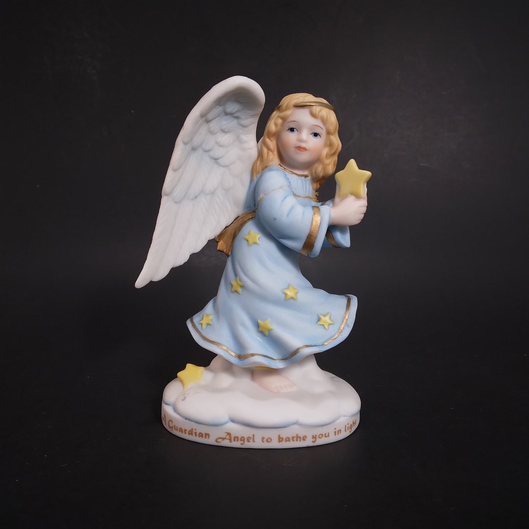 Guardian Angel Porcelain Figurine | Vintage 1996 Bronson Collectibles ...