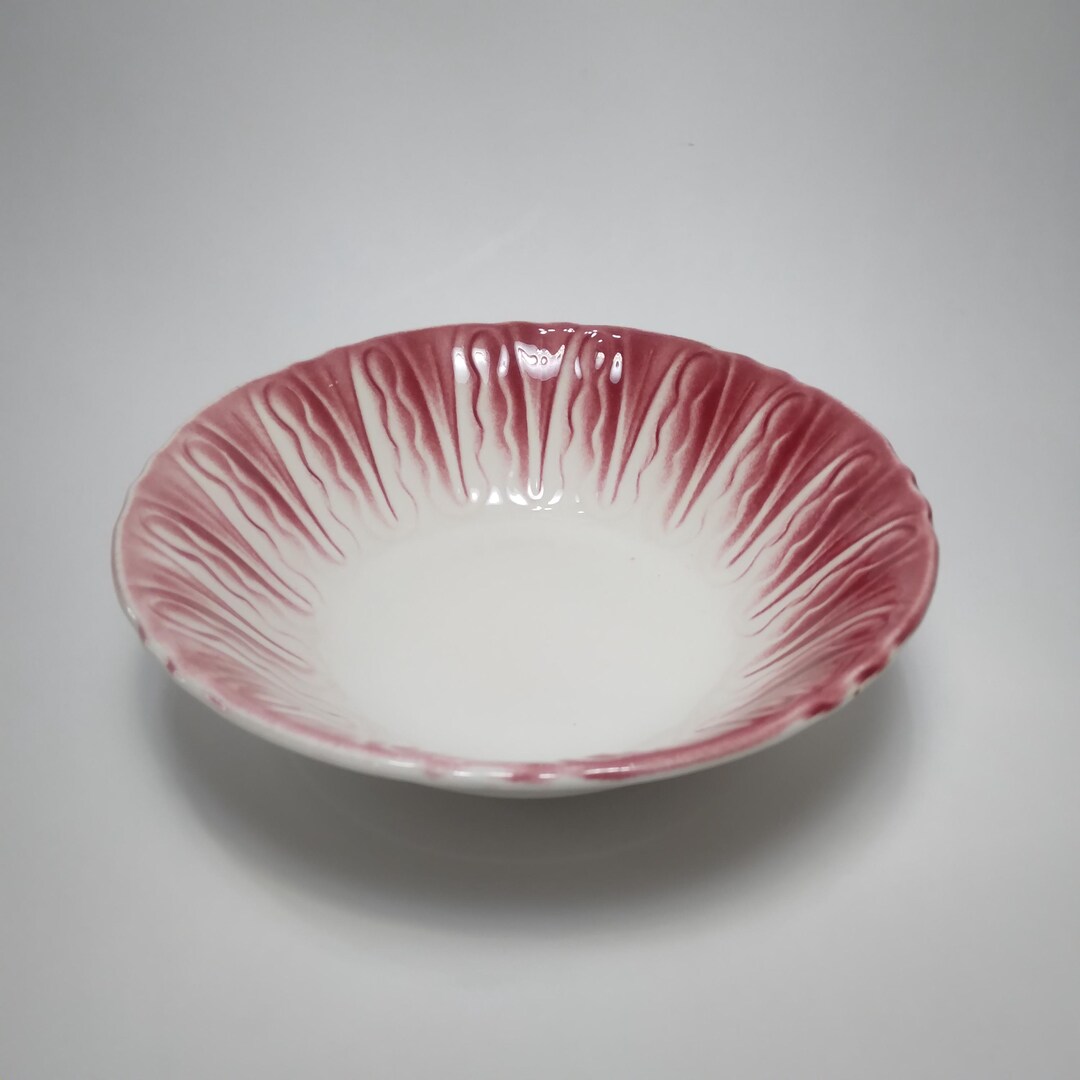 Vintage Scio Pottery Provential Red 7.5" Fruit Cereal Vegetable Serving ...