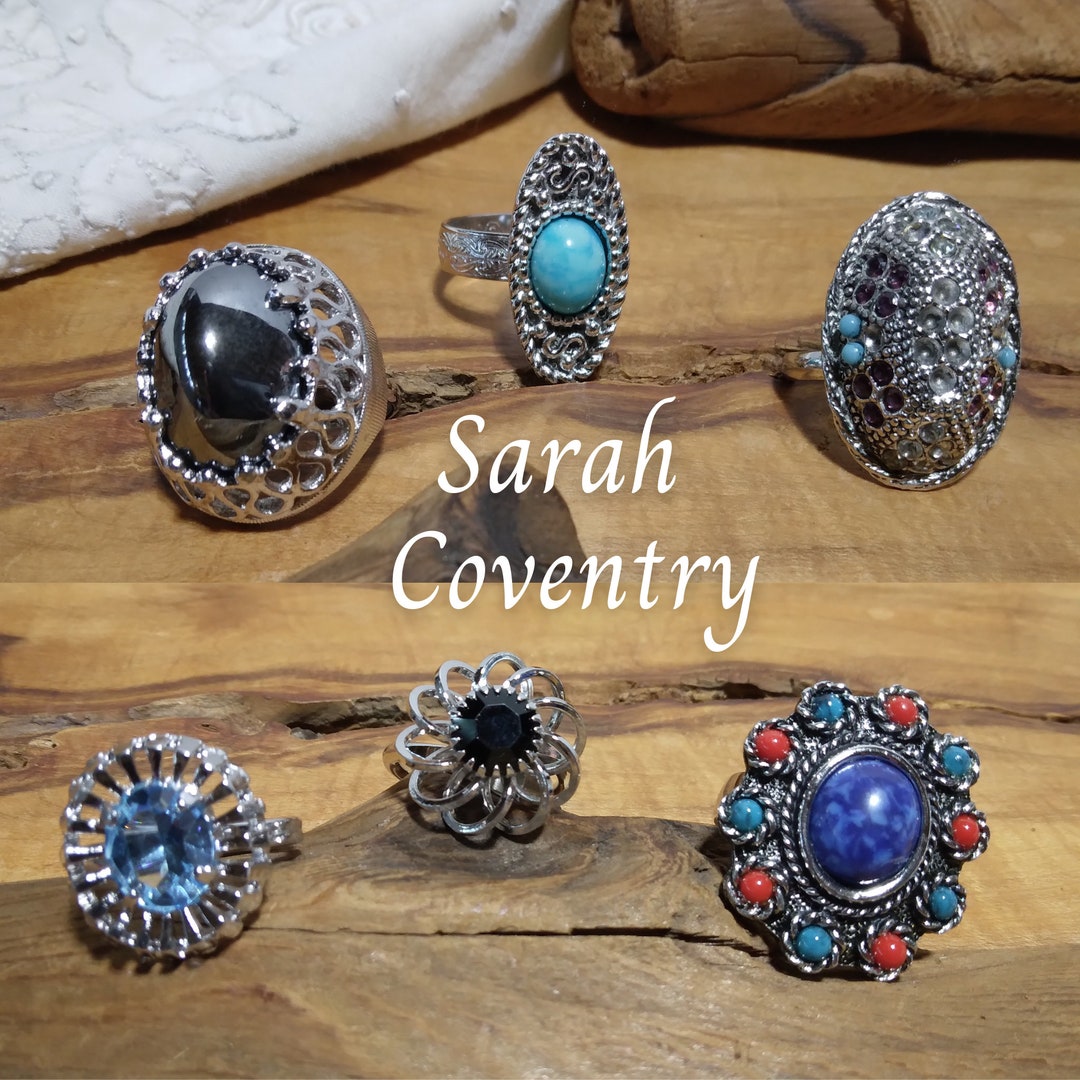 Sarah Coventry Statement Rings Your Choice of Vintage 1970s Silver Tone ...