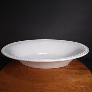 Classic MCM White Beaded Stoneware Ceramic Large Centerpiece Serving ...