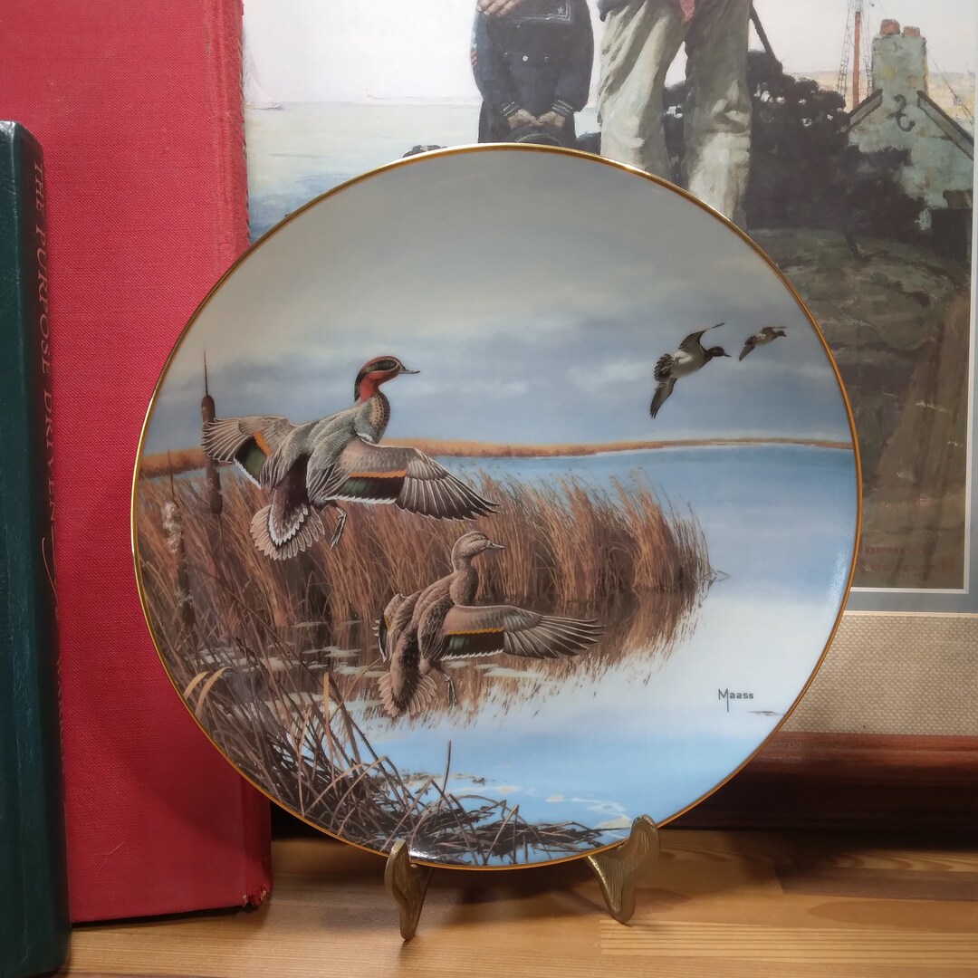 Ducks in Flight Collector Plate | Vintage Danbury Mint 1988 "follow the ...