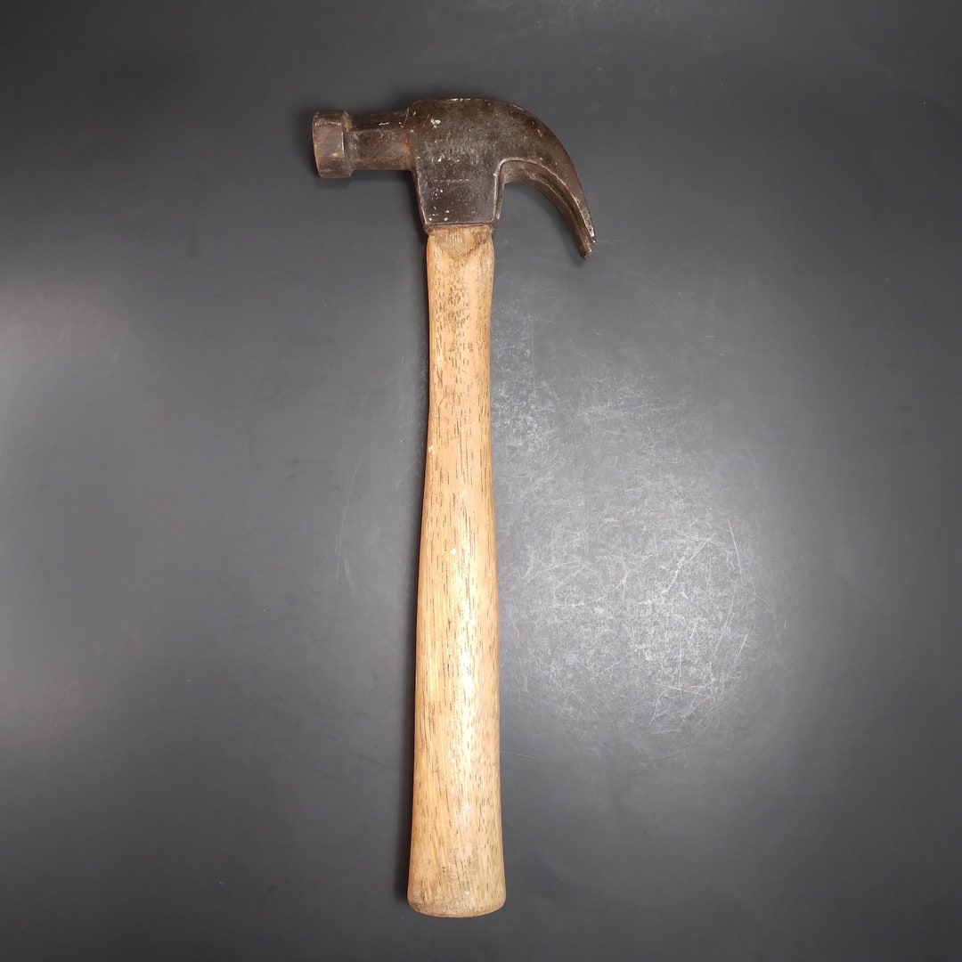 Vintage Wood Handle Hammer | Old Antique Curved Claw Hammer With Wooden ...
