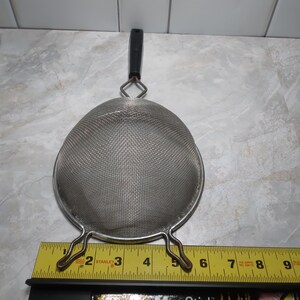 Vintage Primitive Ecko Black Corn Cob Handle Sieve Strainer Metal Mesh ...