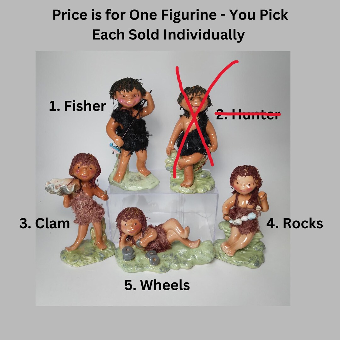 One Stone Age Family Life Primitive Caveman or Cavewoman Ceramic ...