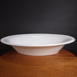 Classic MCM White Beaded Stoneware Ceramic Large Centerpiece Serving ...