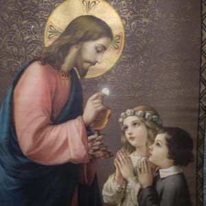 First Holy Communion Art Print, Gold Gilt Ink Accents, Unframed ...