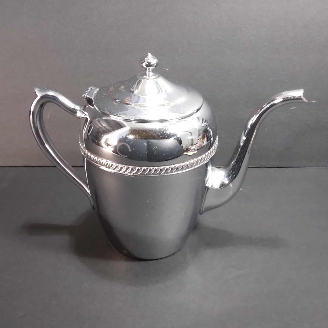 Classic Silver Metal Teapot Perma Brite Chrome by National Silver ...