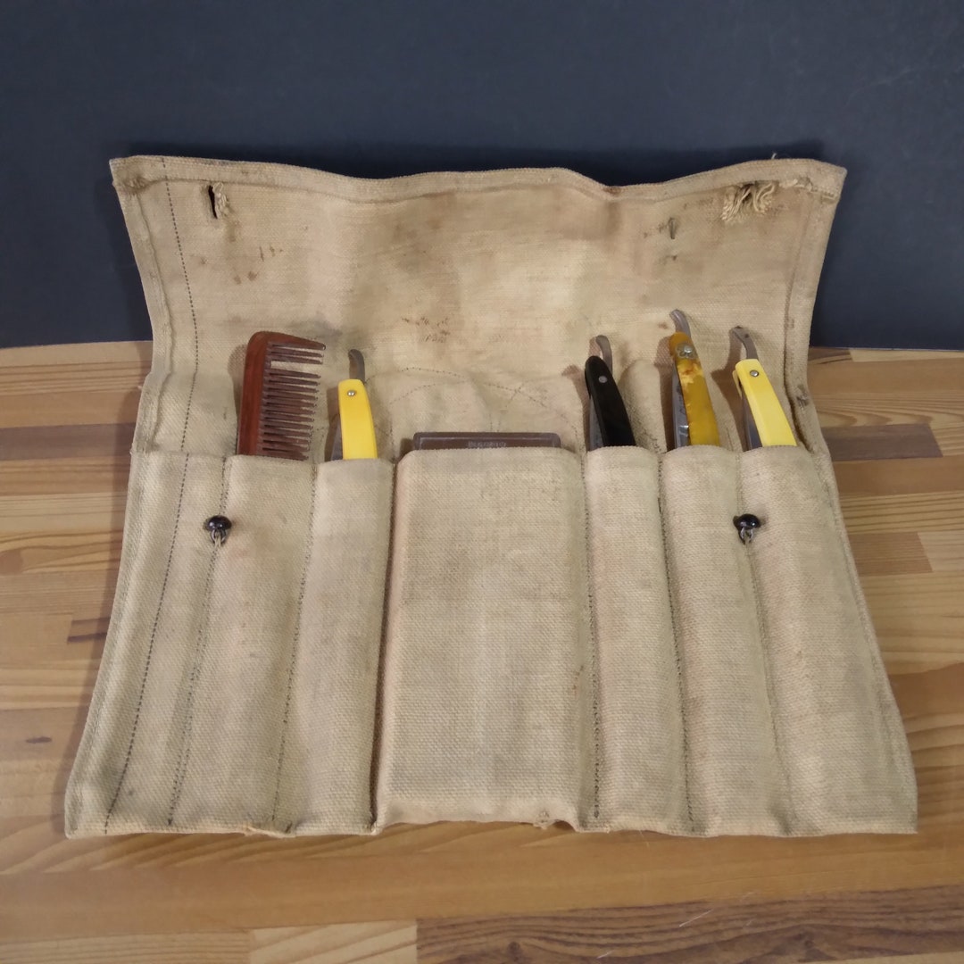 Vintage Canvas Straight Razor Holder | Handmade Straight Edge Bag ...