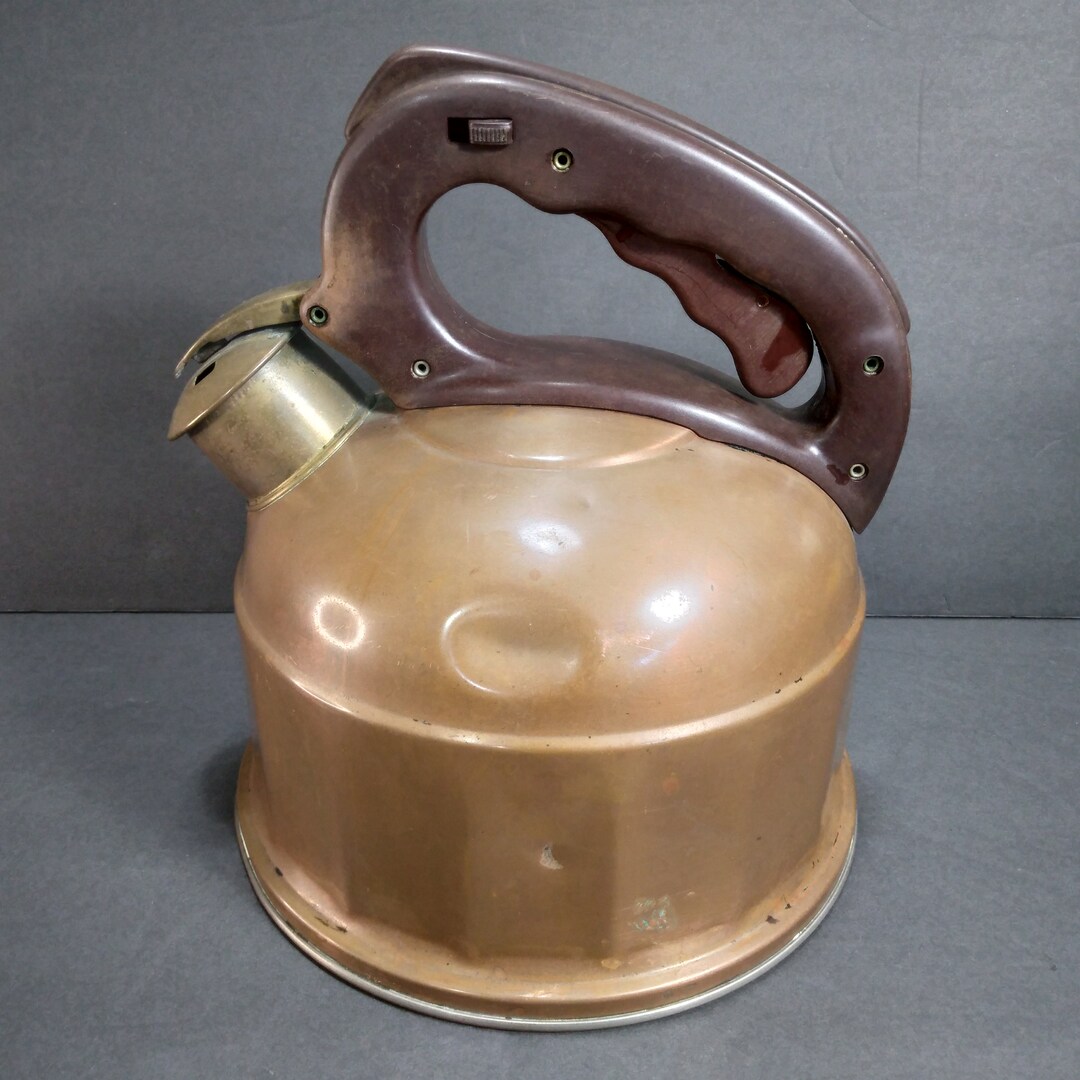 Vintage Luco Kupfer Copper & Brass Whistling Tea Kettle Germany 1930s ...