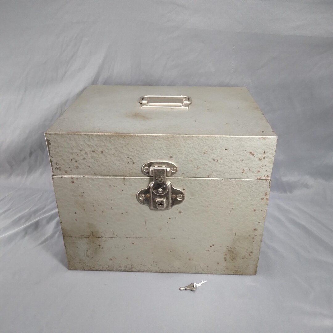 Vintage Locking File Box With Key File Organizer Desktop Storage Eagle ...