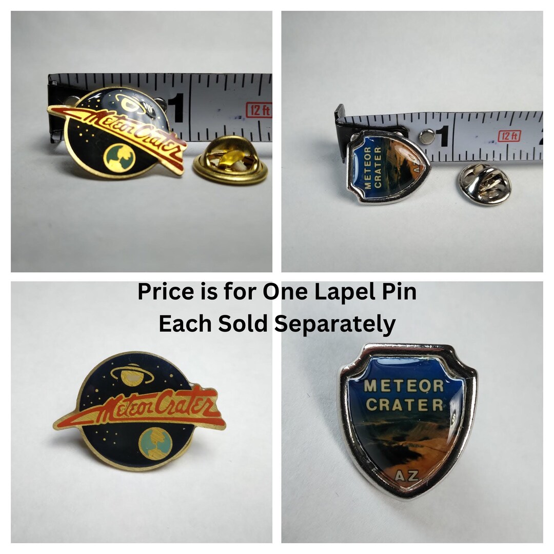 One Meteor Crater Arizona Souvenir Lapel Pin, You Pick, Meteor Crater ...