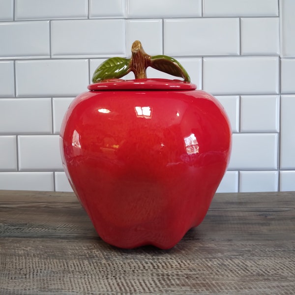 Red Apple Cookie Jar - Etsy