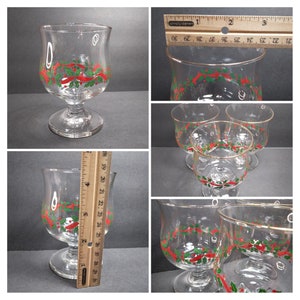 One Arby's Christmas Collection Holly & Berries Pattern Stemmed Wine or ...
