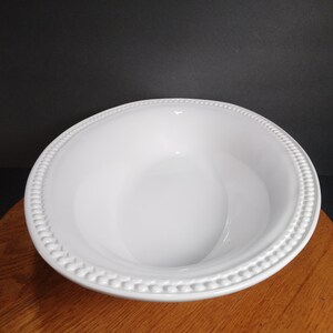 Classic MCM White Beaded Stoneware Ceramic Large Centerpiece Serving ...