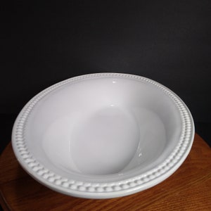 Classic MCM White Beaded Stoneware Ceramic Large Centerpiece Serving ...