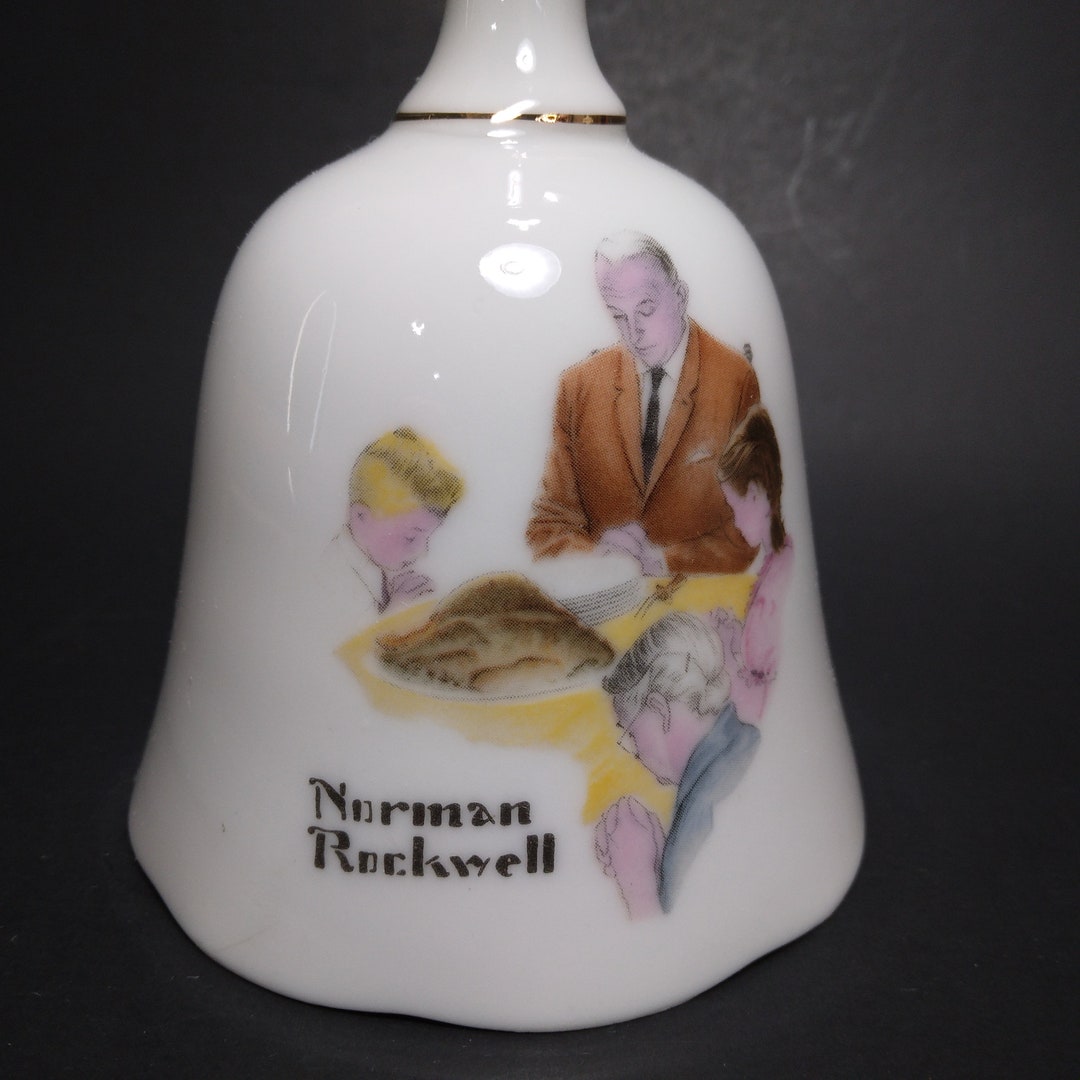 Vintage Norman Rockwell Porcelain Dinner Bell Figurine, Saying Grace ...