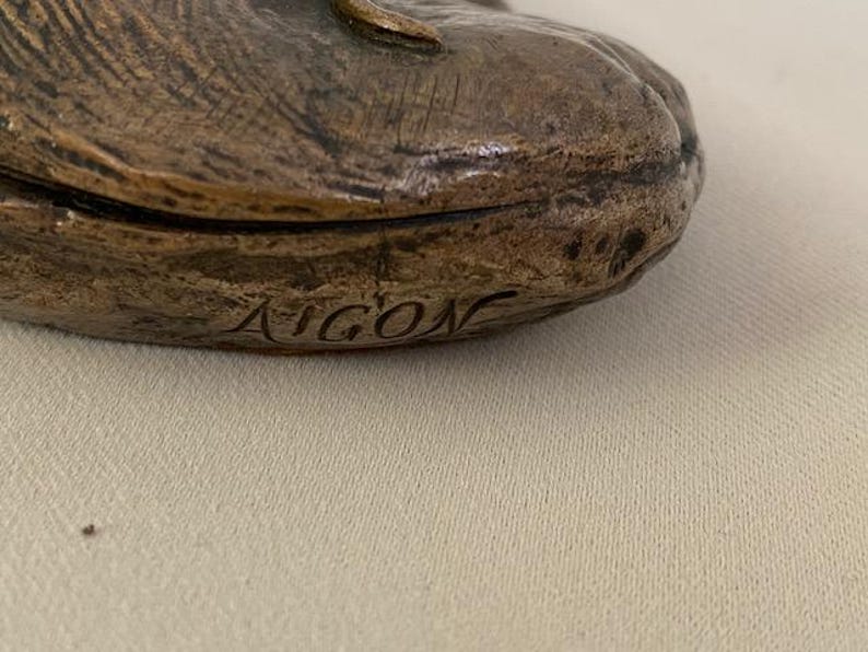 Antique Bronze Sculpture of "the Rat and the Oyster" by French Sculptor ...