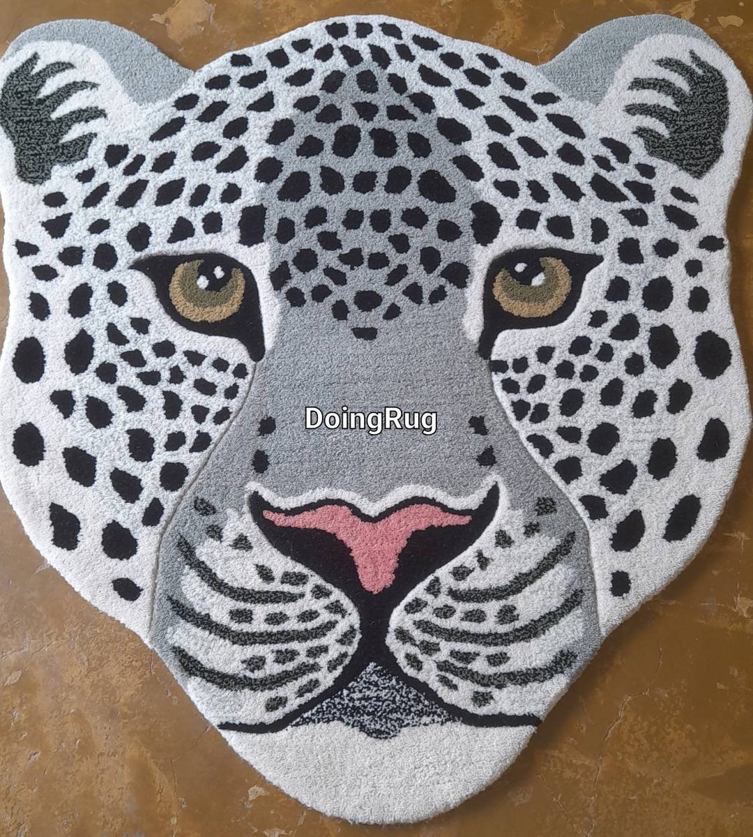 Snow Leopard Head Rug Leopard Face Rug Leopard Skin Rug Leopard Print ...