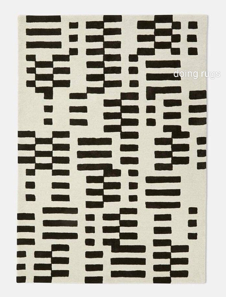 Modern Abstract Rug Premium Quality Handtufted Rusty White Area 9x12 ...
