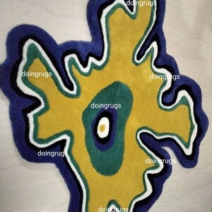Irregular Odd Shape Rug Designer Woollen Handtufted Area Rug for ...