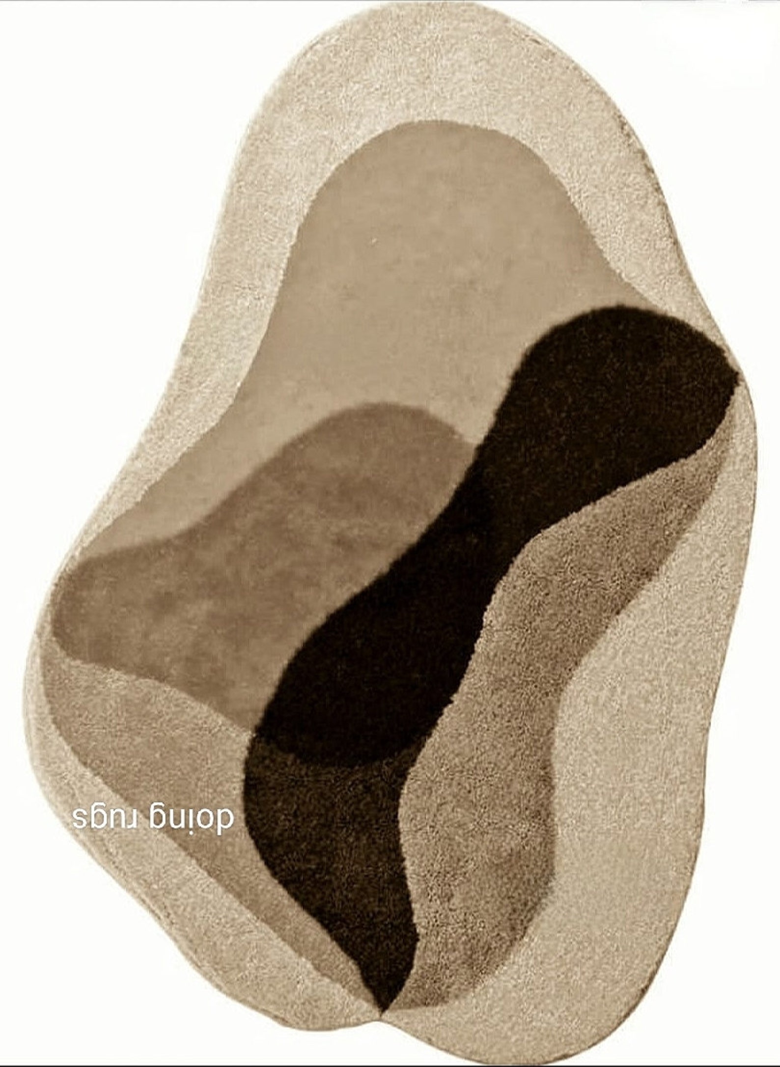 Kidney Shape Neutral Beige Minimalist Rug Premium Quality Designer ...