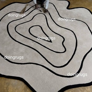 Irregular Rug,premium Quality Rug,designer Rug Handtufted Wool Large ...