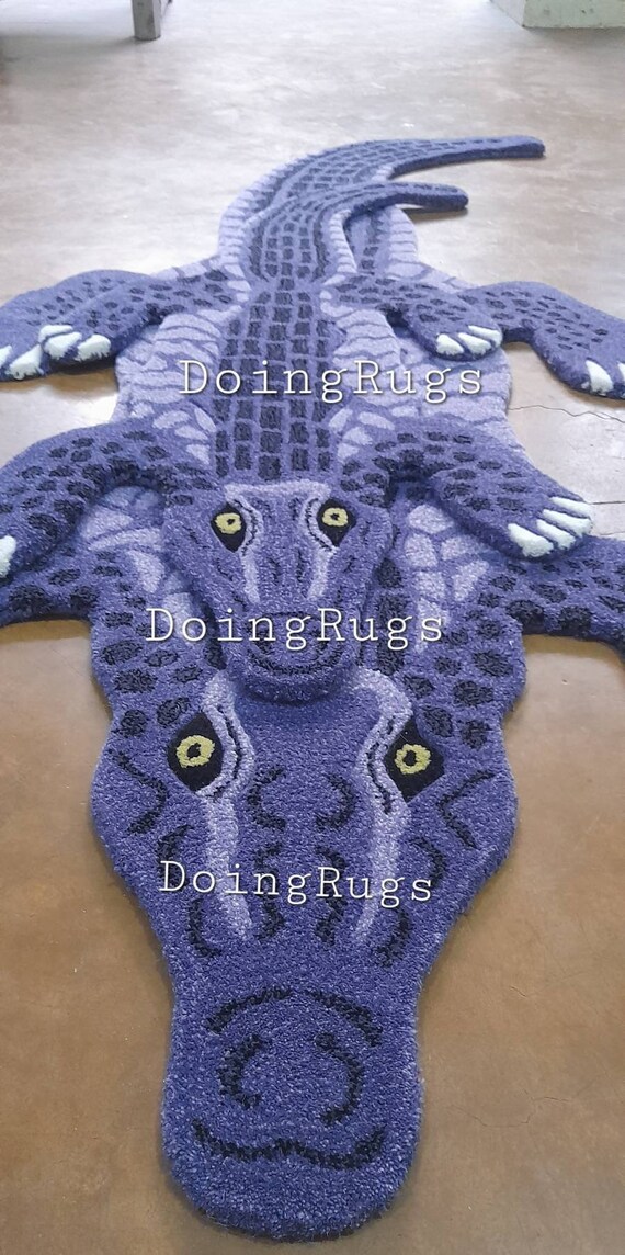 Crocodile Rug Alligator Rug Animal Skin Rug Tuft Rug - Etsy