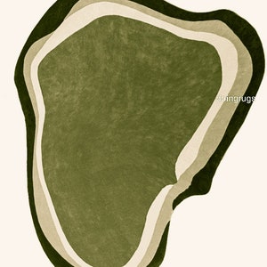 Kidney Shape Irregular Rug Premium Quality Designer 100% Wool Area Rug ...