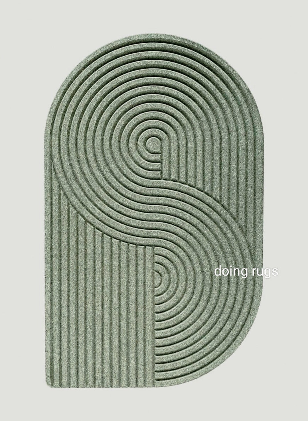 Irregular Shape Olive Green Rug Premium Quality Newzealand Wool ...