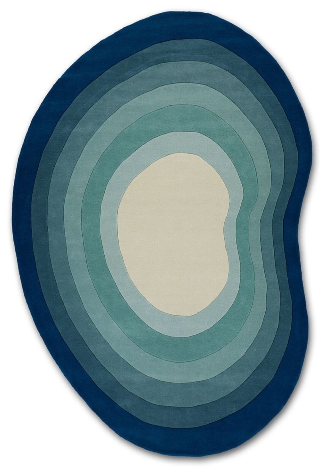 Kidney Shape Vibrant Rug Premium Quality Designer Non Shedding Wool ...