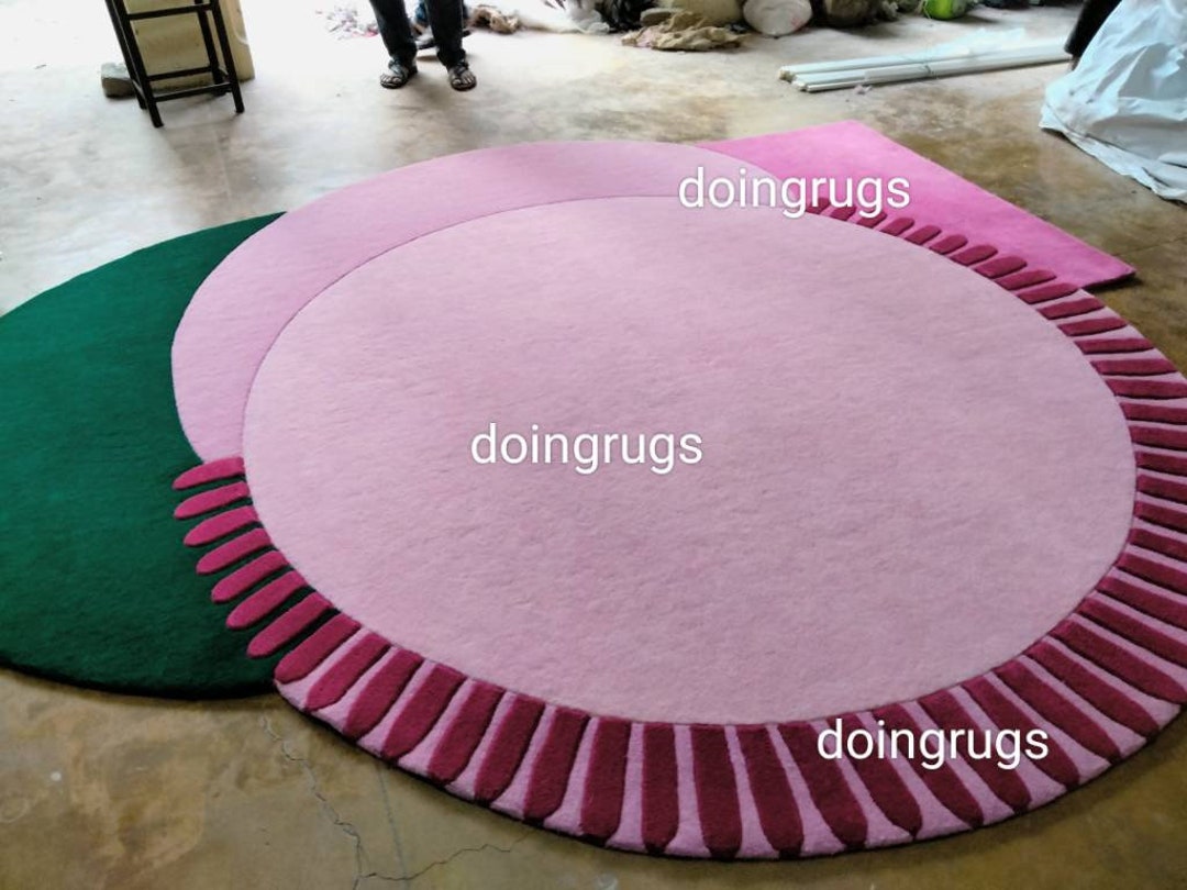 Irregular Shape Handtufted Rug, Modern Abstract Soft Wool Area Rug for ...