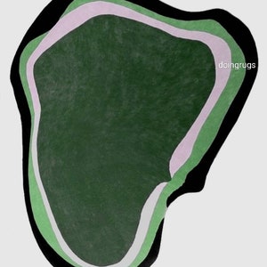 Kidney Shape Irregular Rug Premium Quality Designer 100% Wool Area Rug ...