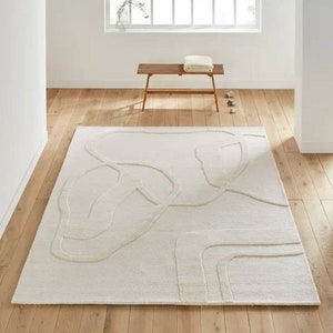 Designer Handtufted Modern High Low Rugsolid Colour 100% Wool - Etsy