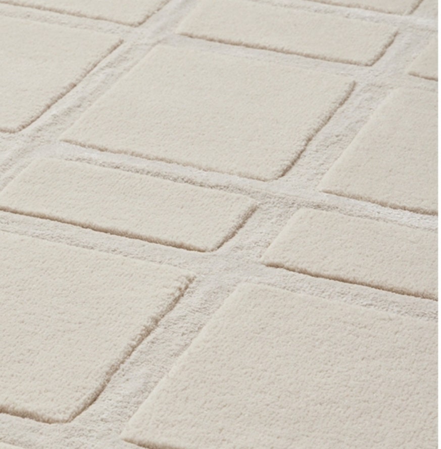 Checkered Ivory High Low Rug Premium Quality Newzealand Wool - Etsy