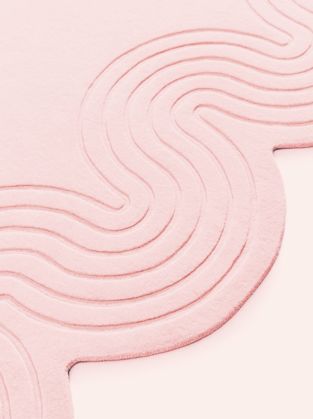 Minimalist Modern Abstract Pink Rug Irregular Rug High Low 100%wool ...