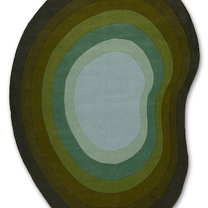 Kidney Shape Vibrant Rug Premium Quality Designer Non Shedding Wool ...