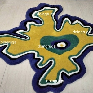 Irregular Odd Shape Rug Designer Woollen Handtufted Area Rug for ...