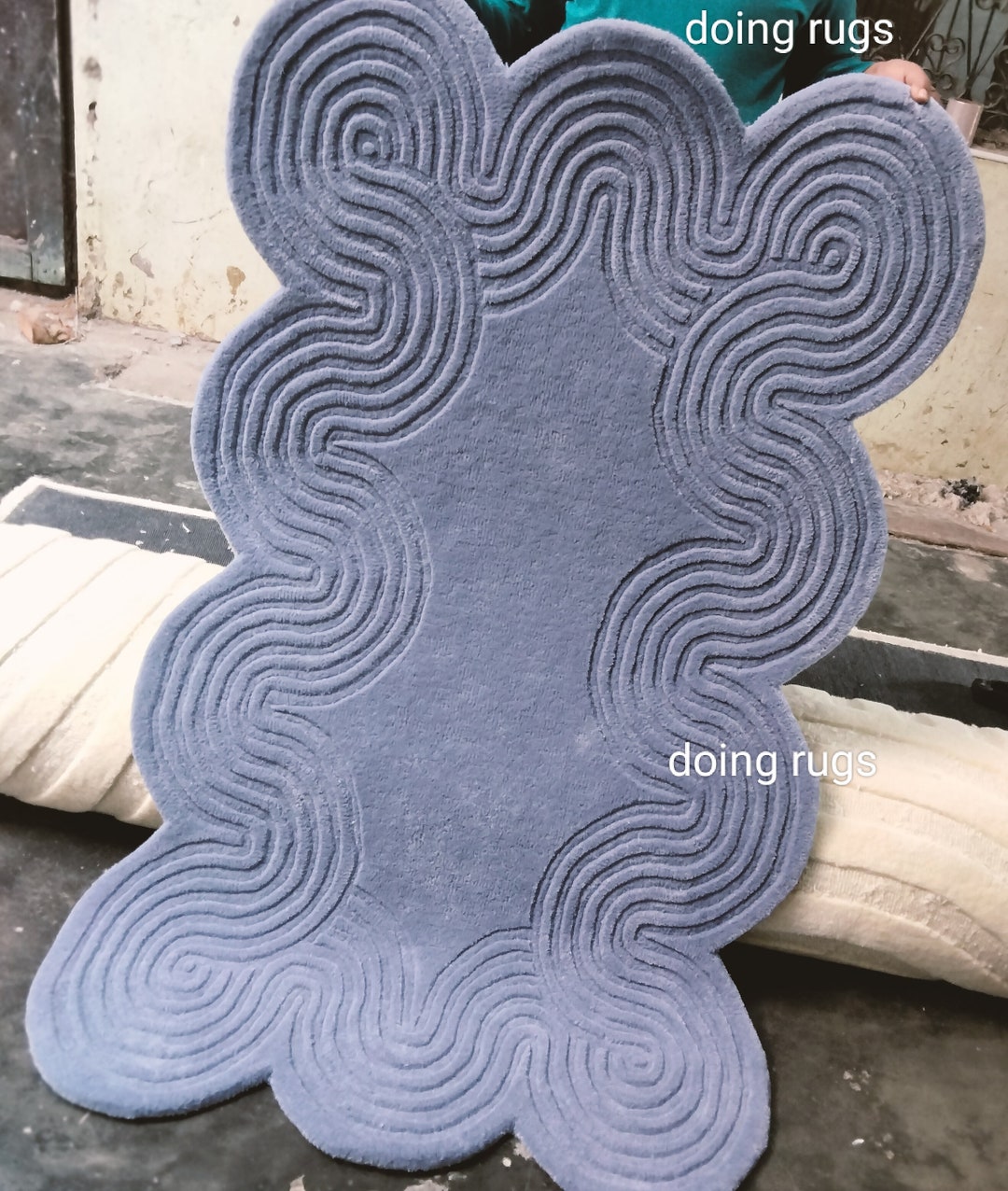 Minimalist Modern Abstract Lavender Rug Irregular Rug High Low 100%wool ...