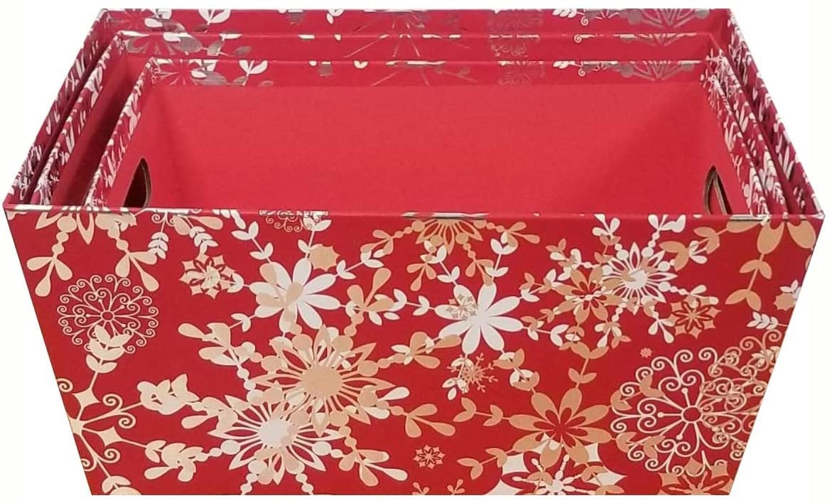 Set of 3 Rigid Cardboard Gift Hamper Tray With Die Cut Handles - Etsy UK