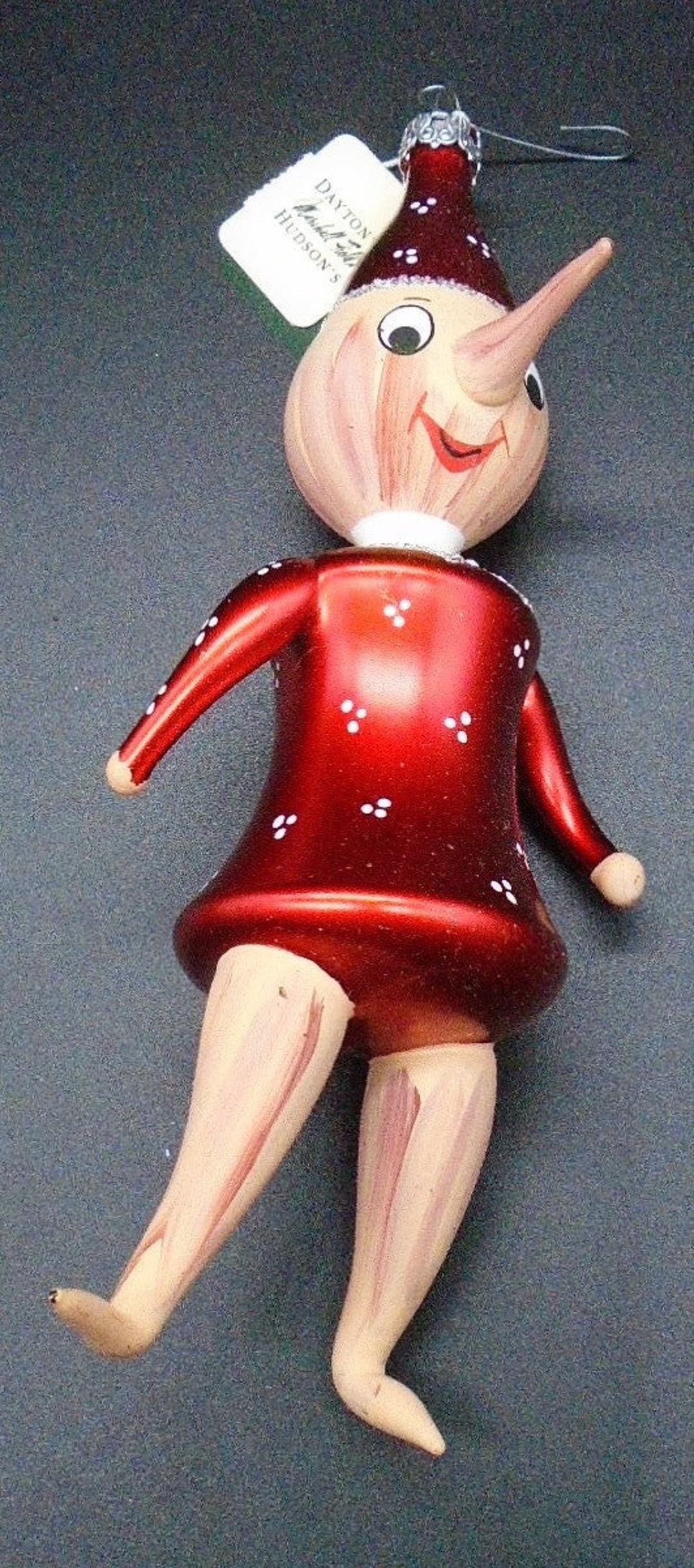 Vintage De Carlini Glass Blown Pinocchio Christmas Ornament Very Hard ...