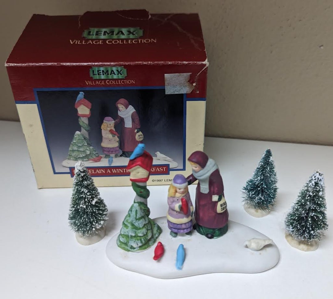 Lemax Christmas Village Porcelain A Winter Breakfast Lady and Girl ...