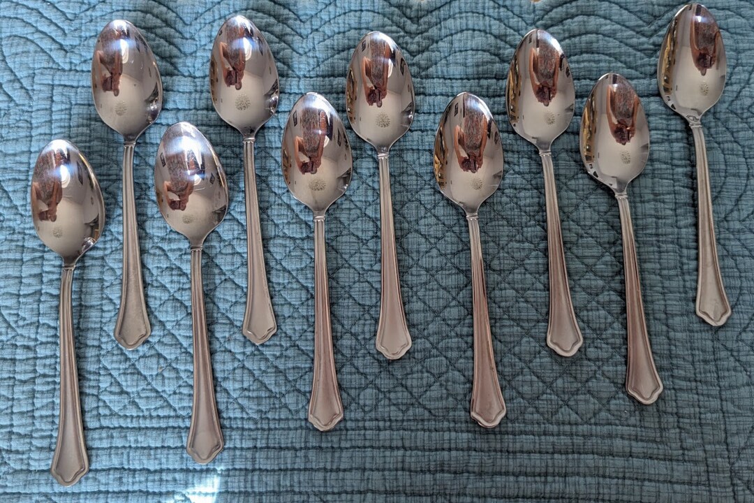 Silverware - Custum Craft Stainless Silverware -set of Ten Teaspoons - Etsy