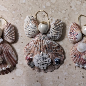 Set of Three Hand Made Holiday Seashell Angel Ornaments Set # 2 - Etsy