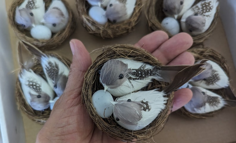 Artifical Bird's in a Bird's Nest With a Egg - for Crafts- Floral ...