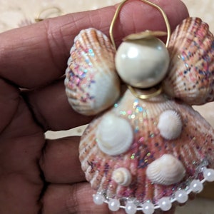 Set of Three Hand Made Holiday Seashell Angel Ornaments Set # 2 - Etsy