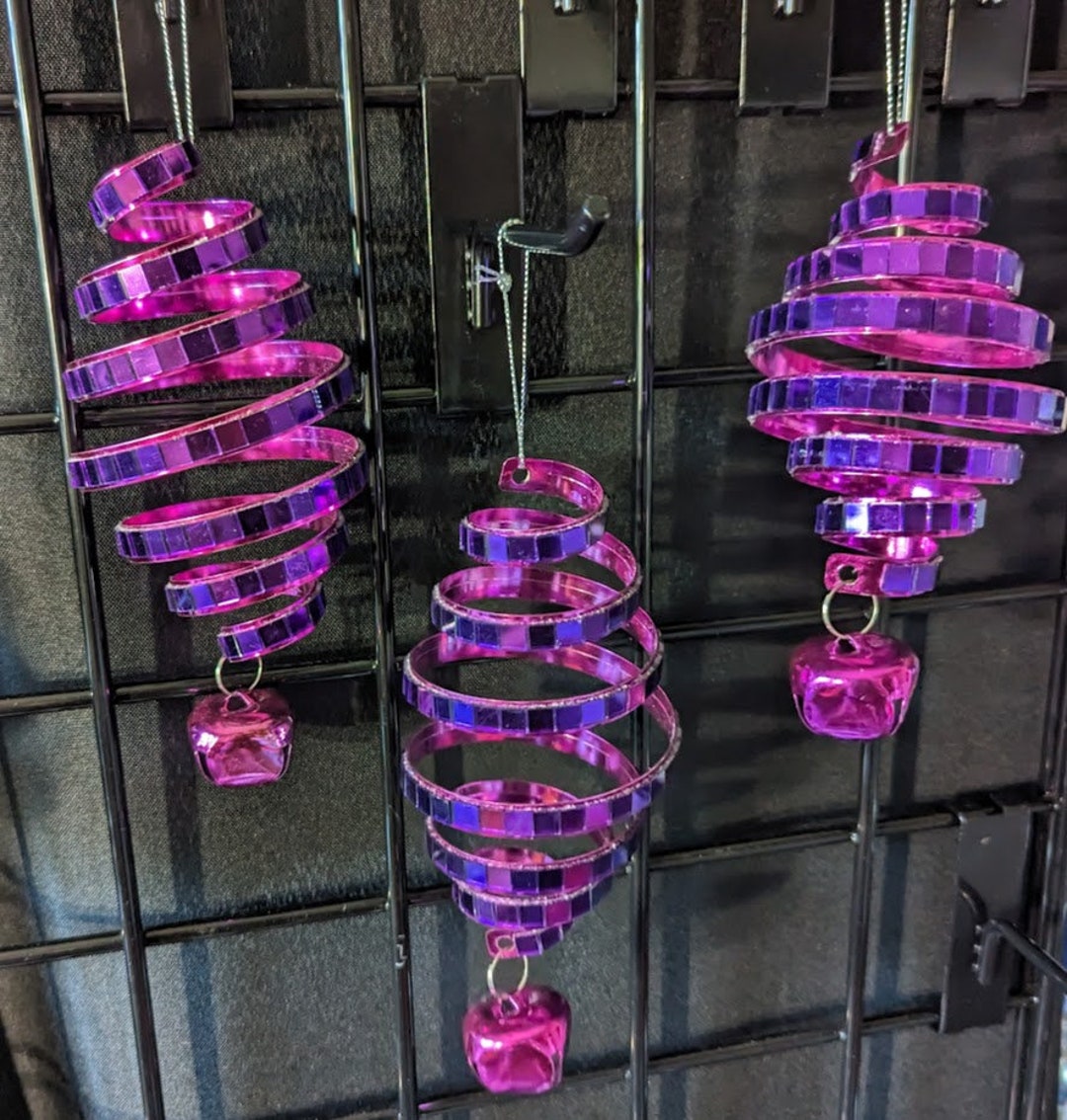 Vintage - Purple Metal Spiral Tree Ornament With Bell - Christmas Tree ...