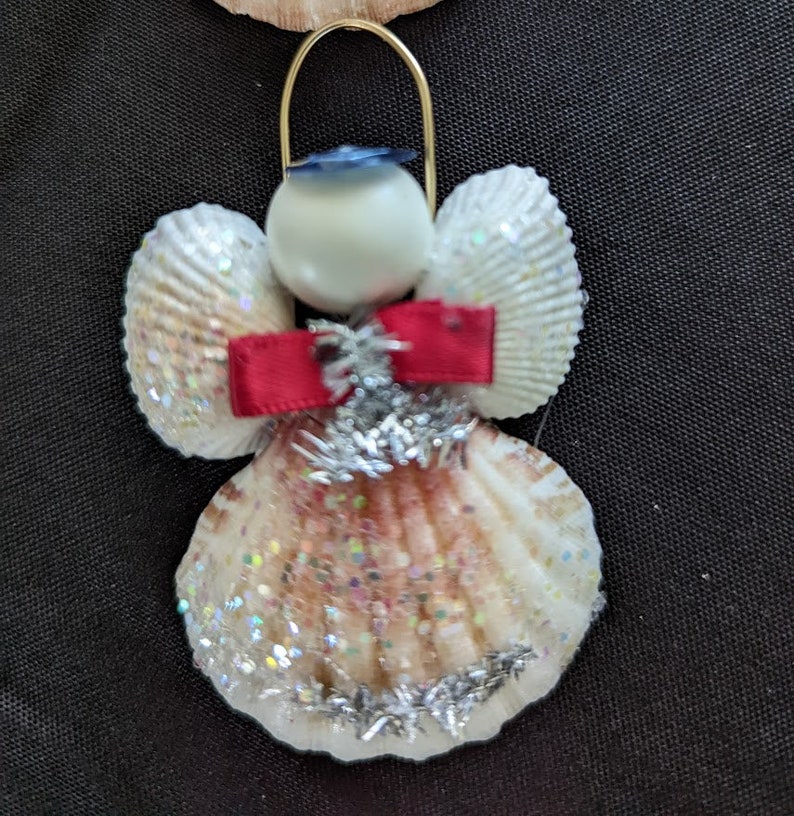 Set of Three Hand Made Holiday Seashell Angel Ornaments Set #1 - Etsy